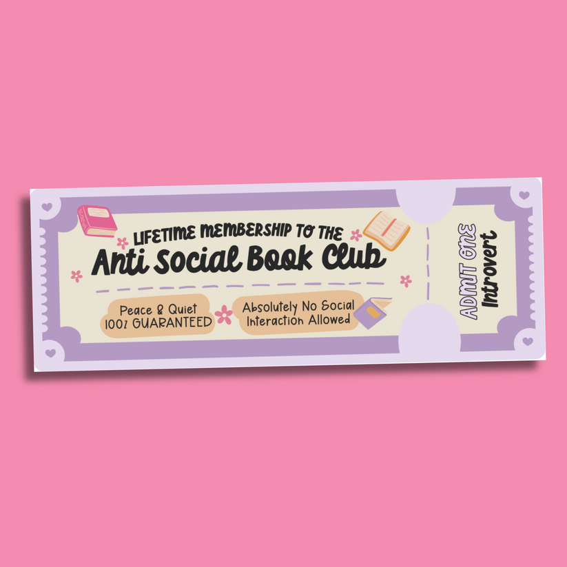 Anti Social Book Club Cardstock Bookmark – fatedpages